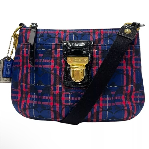 Coach | Bags | Coach Multi Color Plaid Logo Crossbody Bag Euc | Poshmark